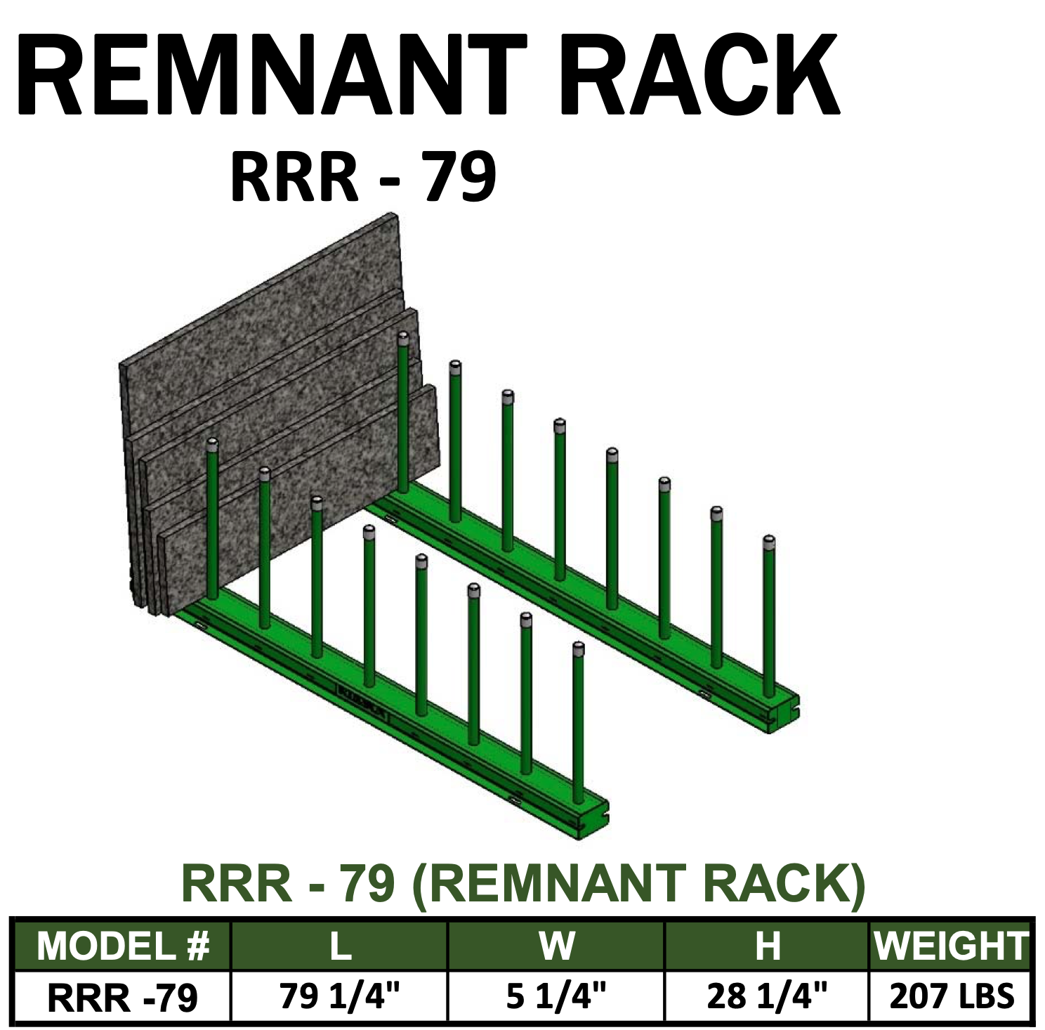 Roura Remnant Rack (79") RRR-79